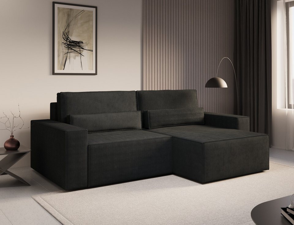 Moeblo Ecksofa Denver Mini Aus Cord Ottomane Beidseitig Montierbar